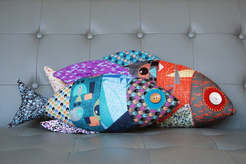 Patchwork Fish-2 Pillow - PDF Sewing Pattern / Stuffed Animal - Etsy