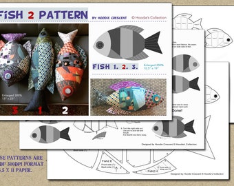 PDF Patchwork Sewing Pattern / Fish 3 Pillow - Etsy