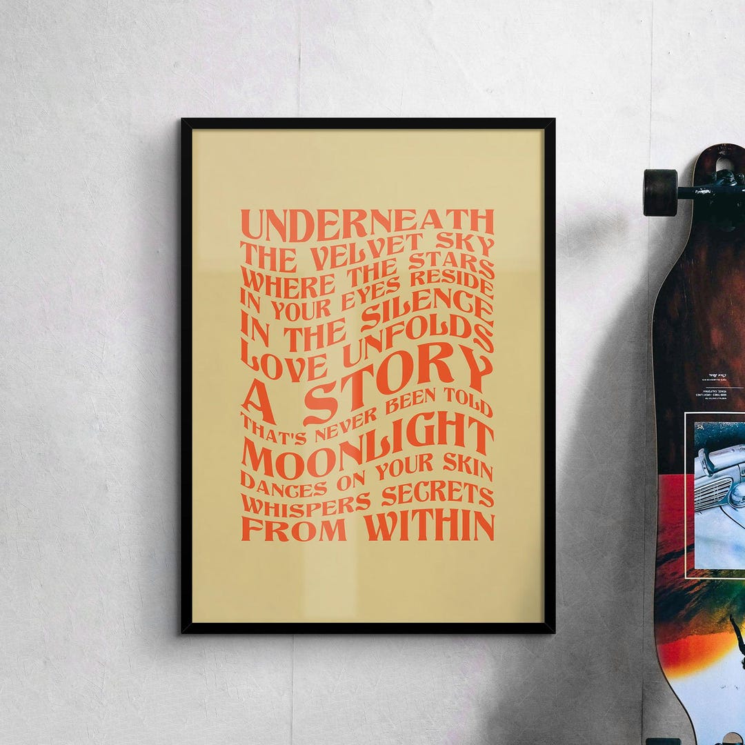 Custom Song Lyrics Framed Poster, Retro Music Wall Art - Etsy