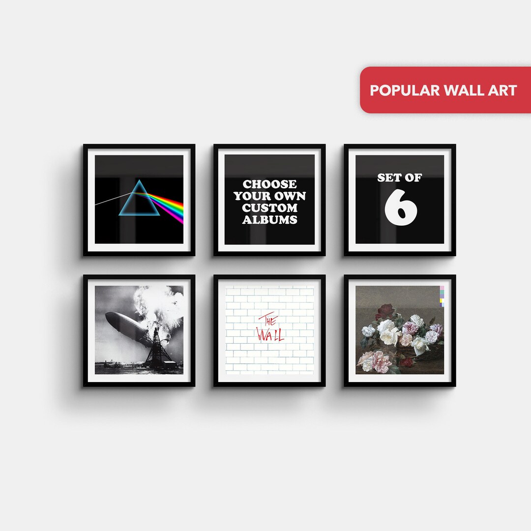 Custom Album Cover Print Set of Six Choose Your Own Music - Etsy