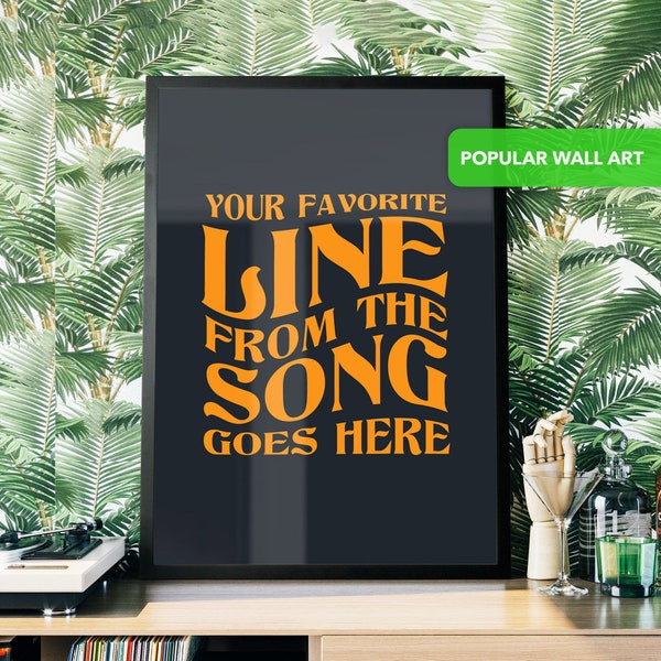 Song Lyrics Poster - Etsy