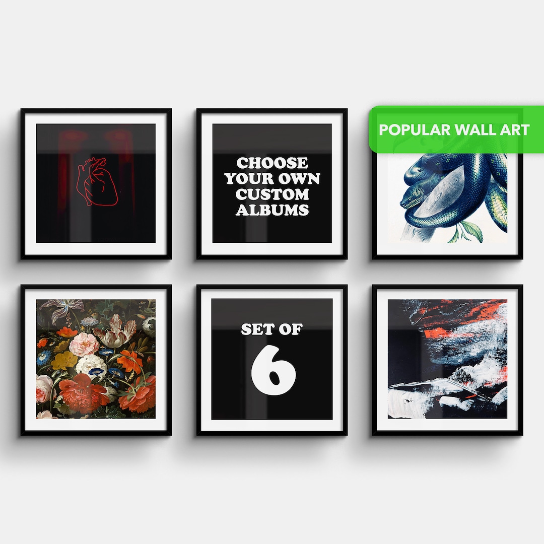 Custom Album Cover Print Set Of Six Choose Your Own Music Album Wall