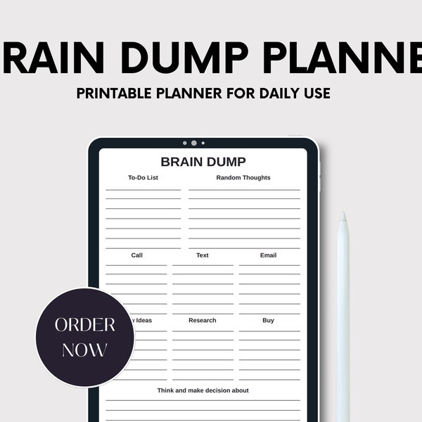 Brain Dump Notepad - Etsy