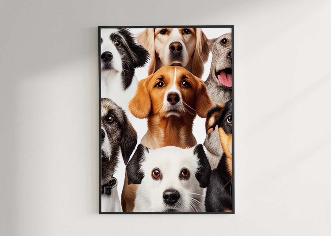 Crowd of Dogs Ai / Digital Art Print, AI Generated, Midjourney, Wall ...