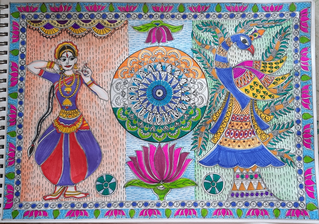 Madhubani Indian Folk Art Paintings Wallart Wall Hanging - Etsy