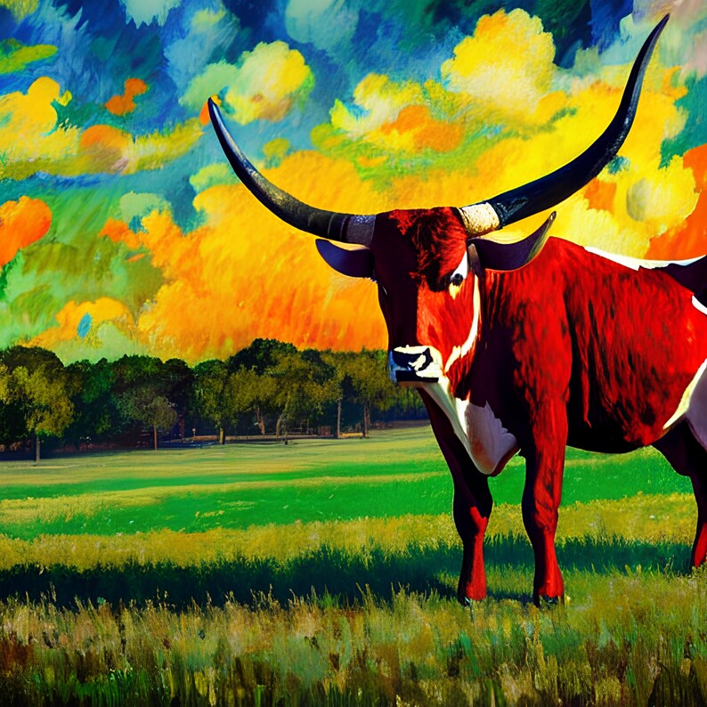 Texas Longhorn Color Pop Digital Download - Etsy