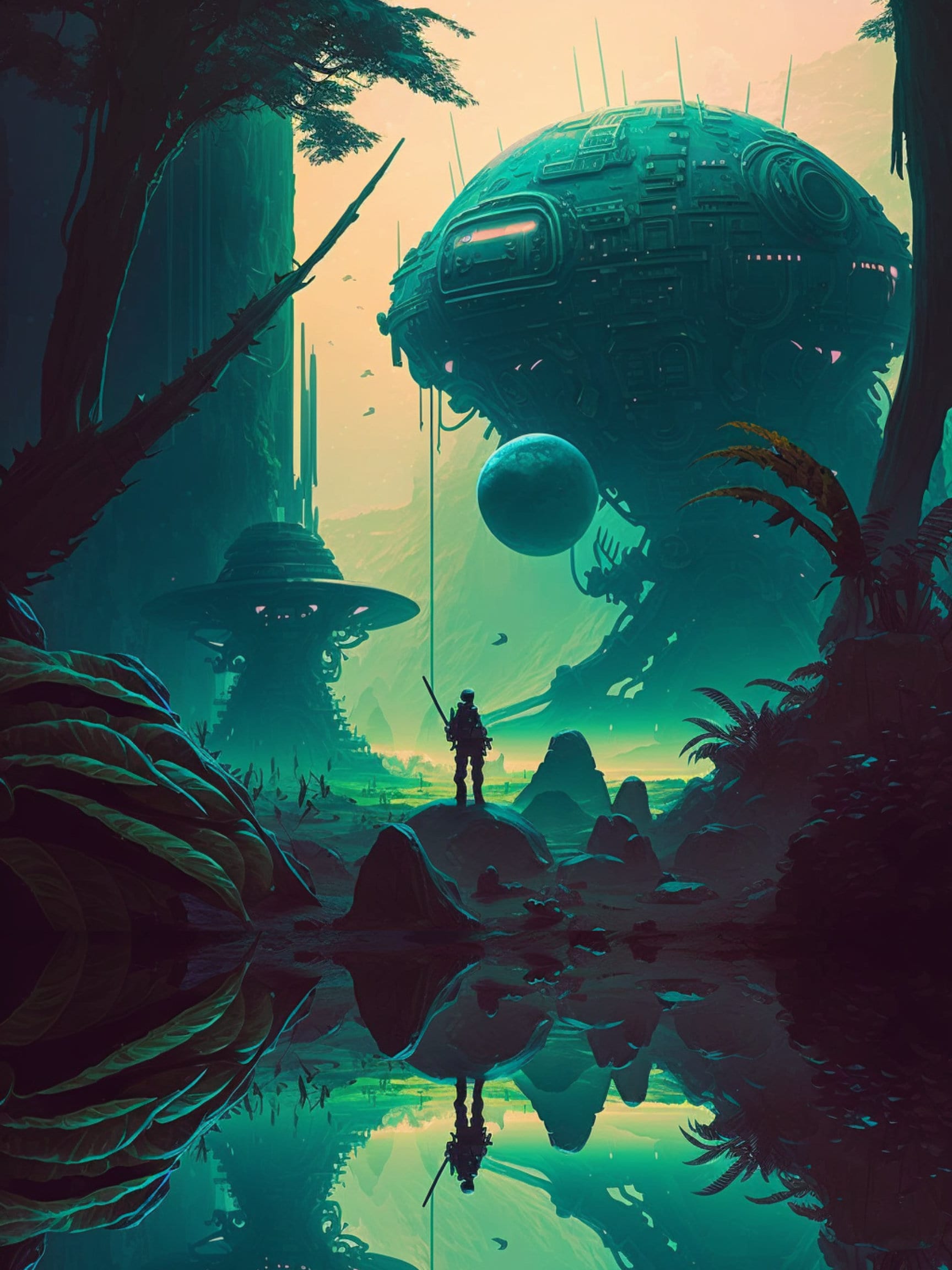 Retro Sci Fi Art: the Swamp - Etsy