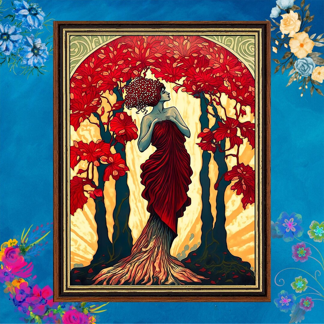 Queen of the Trees Printable Wall Art Pagan Mythology Psychedelic ...