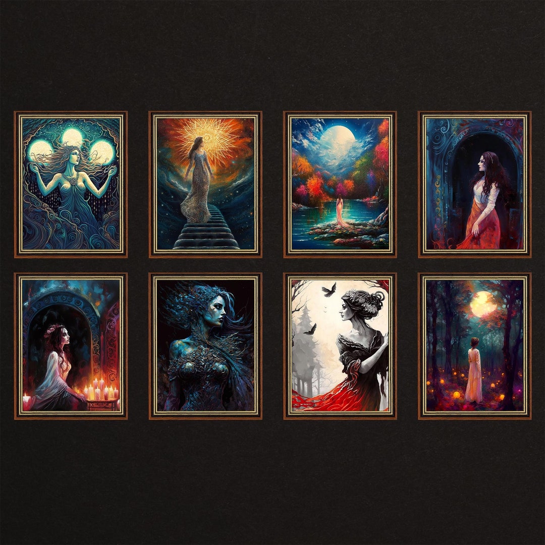 Printable Wall Art, Set of 8 Files, Bundle of Prints, 8 Goddesses ...