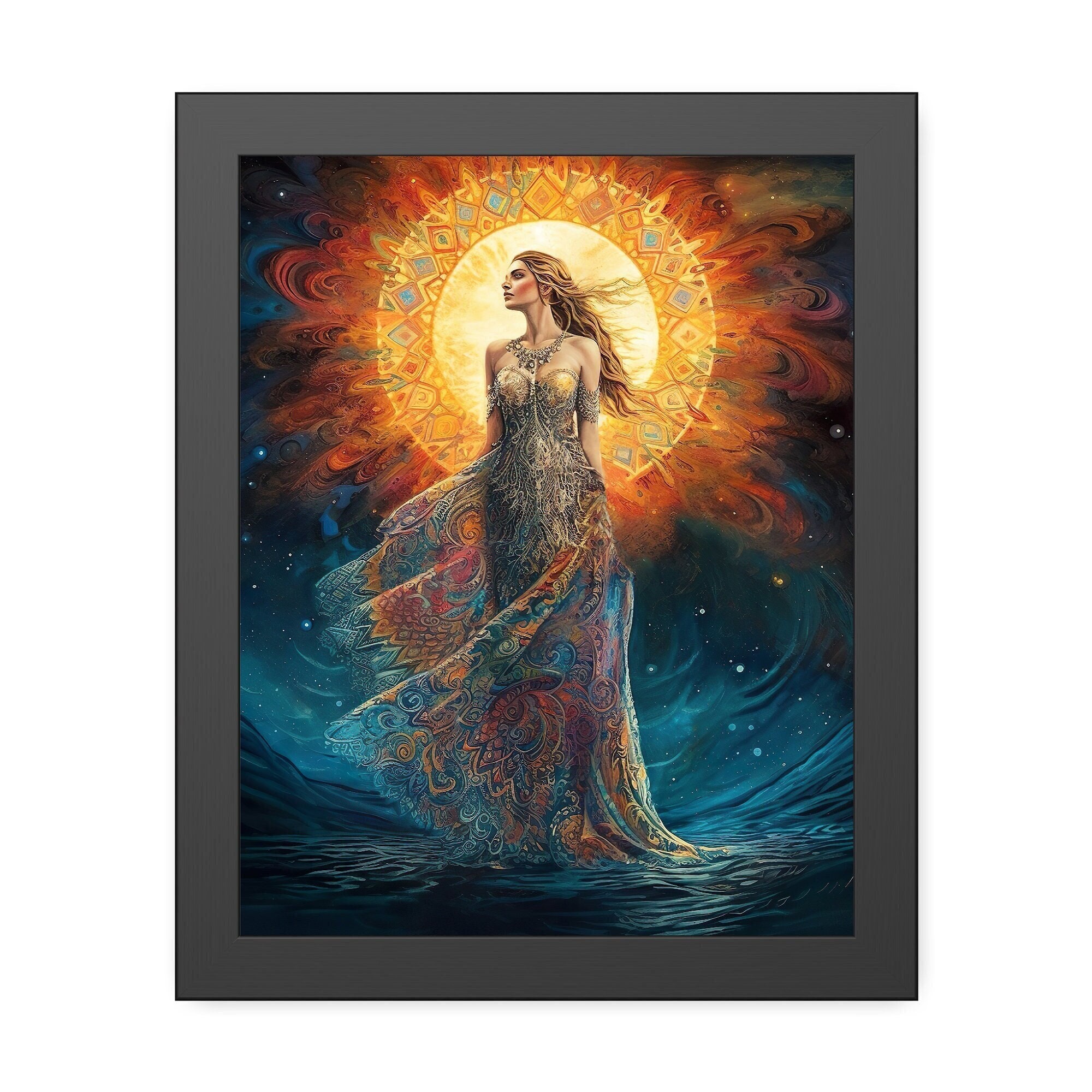 Sol Goddess 11x14 Print Mythological Art Print Psychedelic Sun Goddess ...