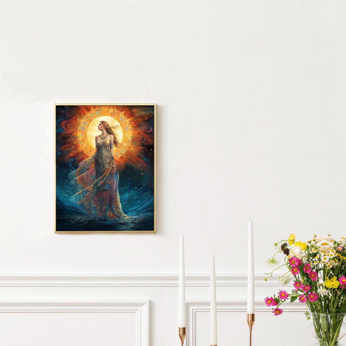 Sol Goddess 11x14 Print Mythological Art Print Psychedelic Sun Goddess ...