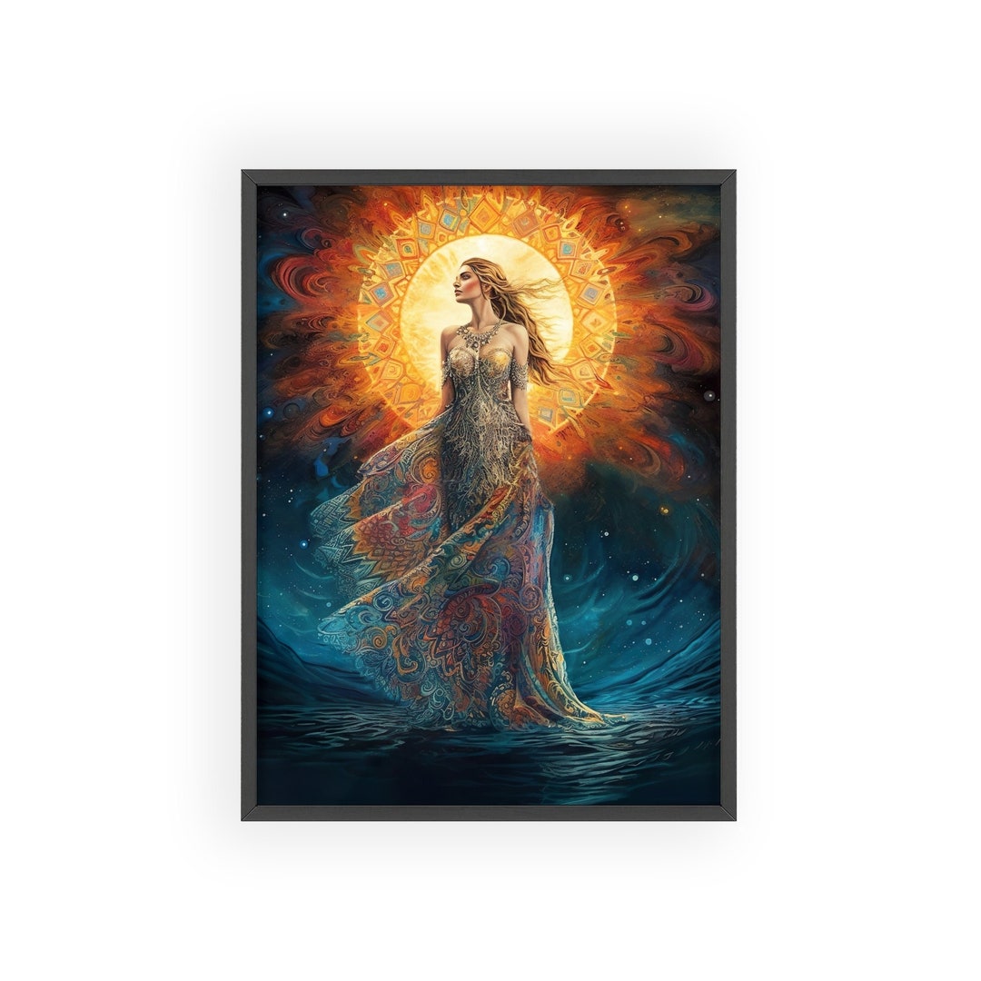 Sol Goddess 12x16 Print Mythological Art Print Psychedelic Sun Goddess ...