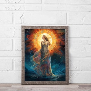Sol Goddess 11x14 Print Mythological Art Print Psychedelic Sun Goddess ...