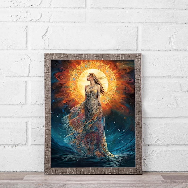 Sol Goddess 11x14 Print Mythological Art Print Psychedelic Sun Goddess ...
