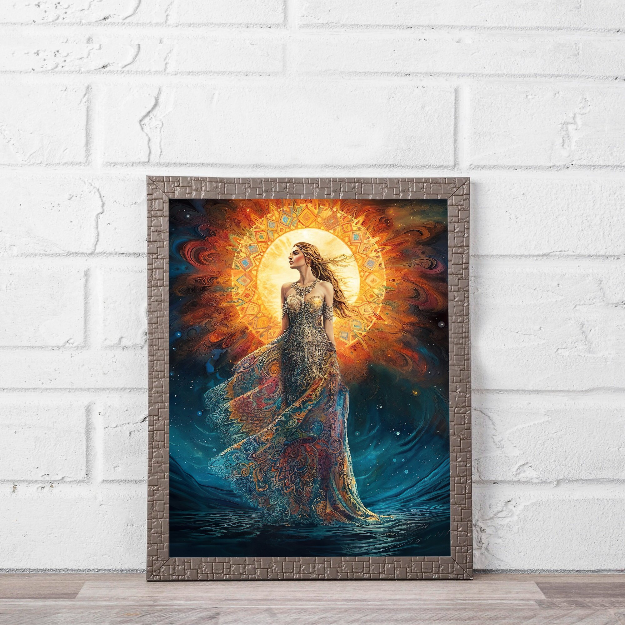 Sol Goddess 11x14 Print Mythological Art Print Psychedelic Sun Goddess ...