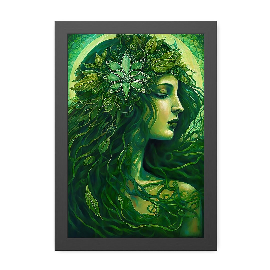 Green Goddess Gaia 12x18 Print Pagan Mythology Psychedelic Goddess Art ...