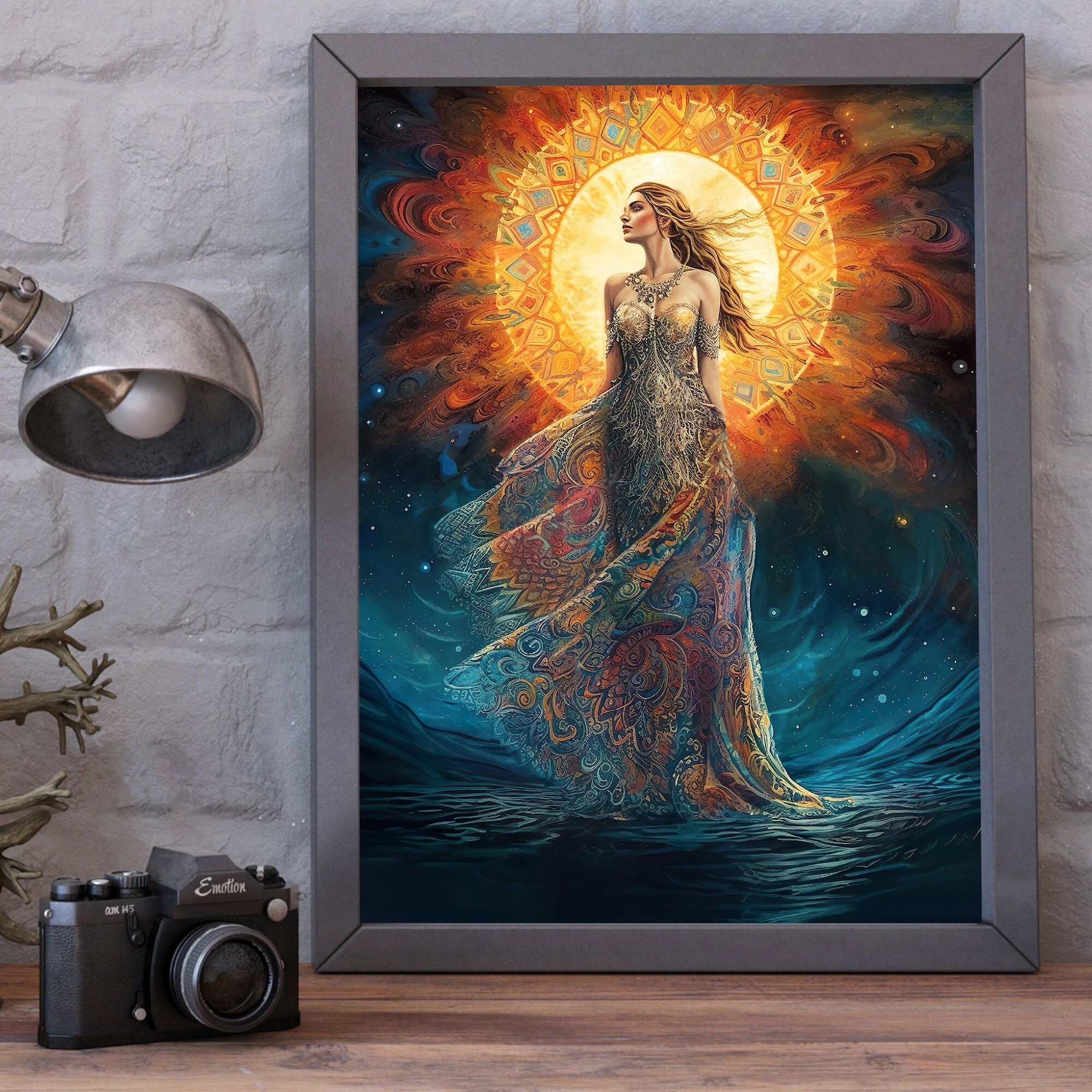 Sol Goddess 12x16 Print Mythological Art Print Psychedelic Sun Goddess ...