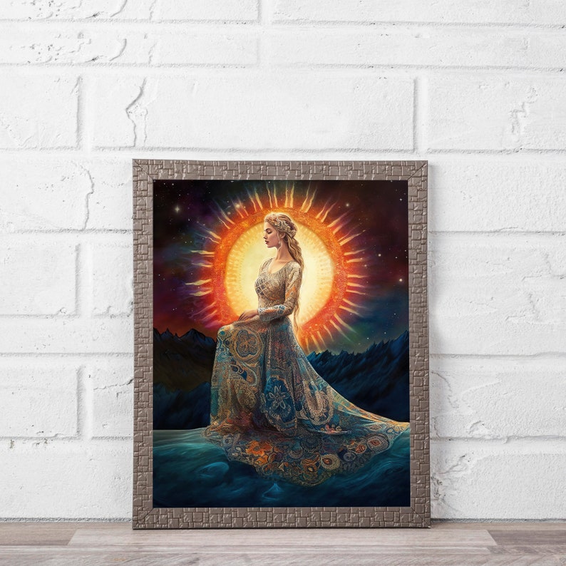 Sol Goddess 11x14 Print Mythological Art Print Psychedelic Sun - Etsy