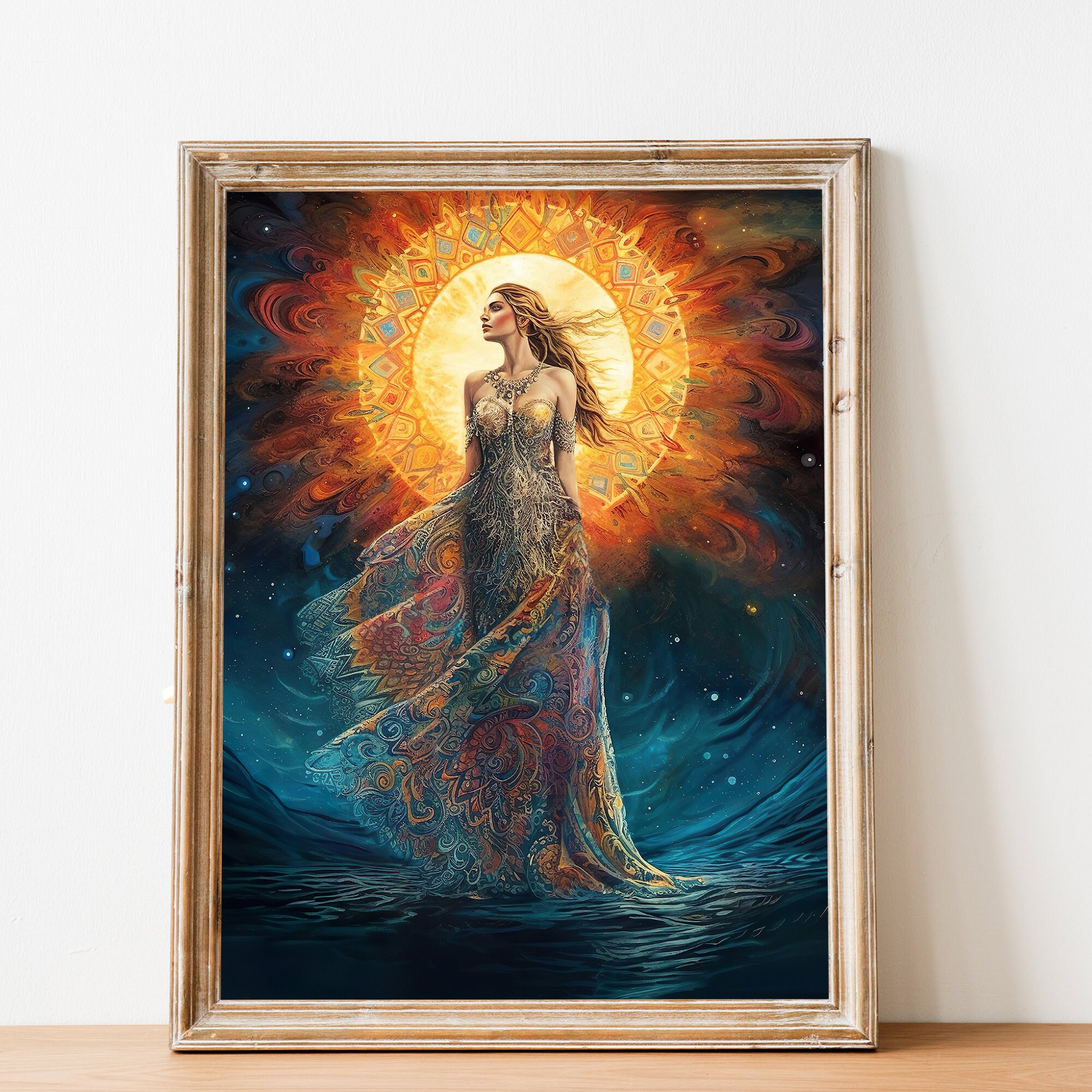 Sol Goddess 12x16 Print Mythological Art Print Psychedelic Sun Goddess ...
