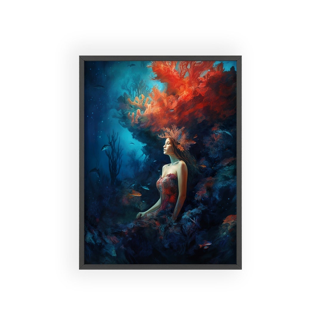 Lady Reef 12x16 Print Psychedelic Goddess Art Nouveau Sea Goddess Art ...