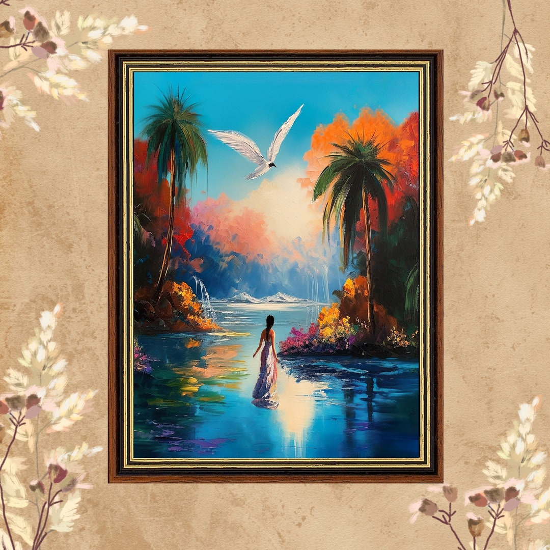 Egyptian Oasis 12x16 Print Ancient Egypt Mythology Art Egyptian ...