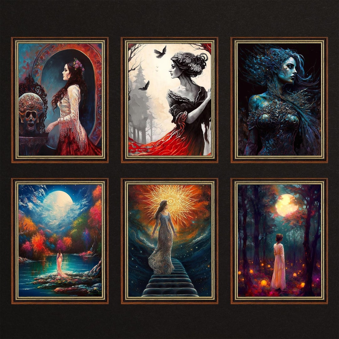 Printable Wall Art, Set of 6 Files, Bundle of Prints, 6 Goddesses ...