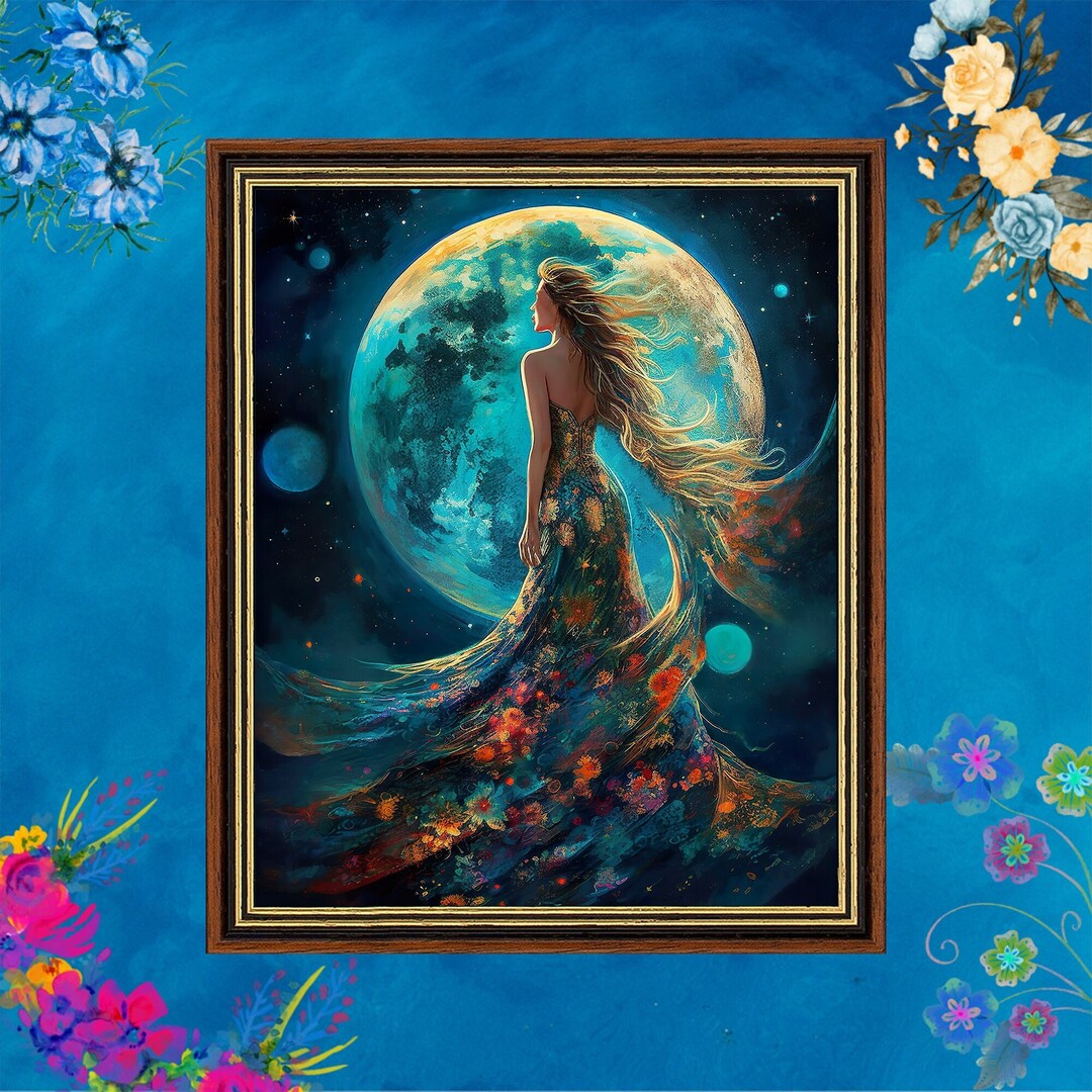 Asteria Star Goddess 8x10 Print Pagan Mythology Psychedelic Art Deco ...