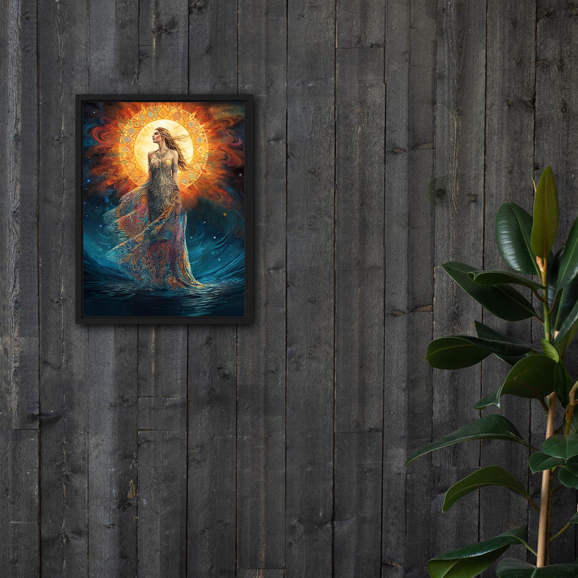 Sol Goddess 12x16 Print Mythological Art Print Psychedelic Sun Goddess ...