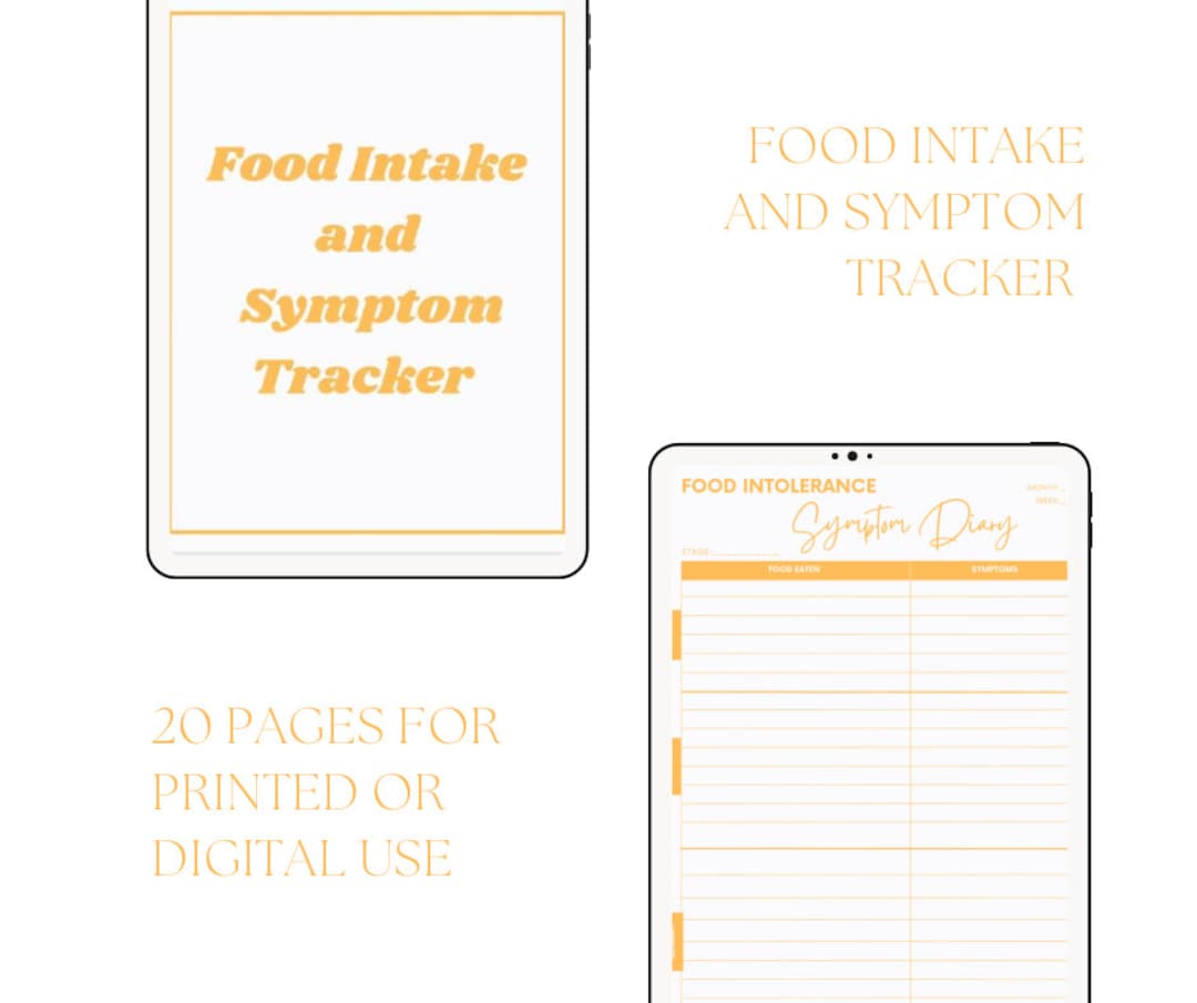 Food Intake and Symptom Tracker | 40-page Diary | FODMAP, Chemical Intolerance, Digestive ...