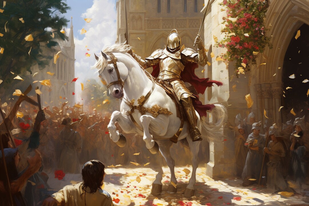Triumphant Digital Art, Digital Print, Epic Knight Fantasy Art, Print ...