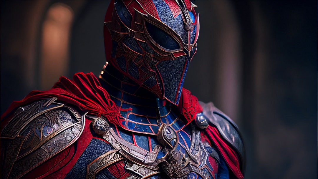 Spiderman Knight 4K, Digital Art Print, Digital Download, Home Decor ...