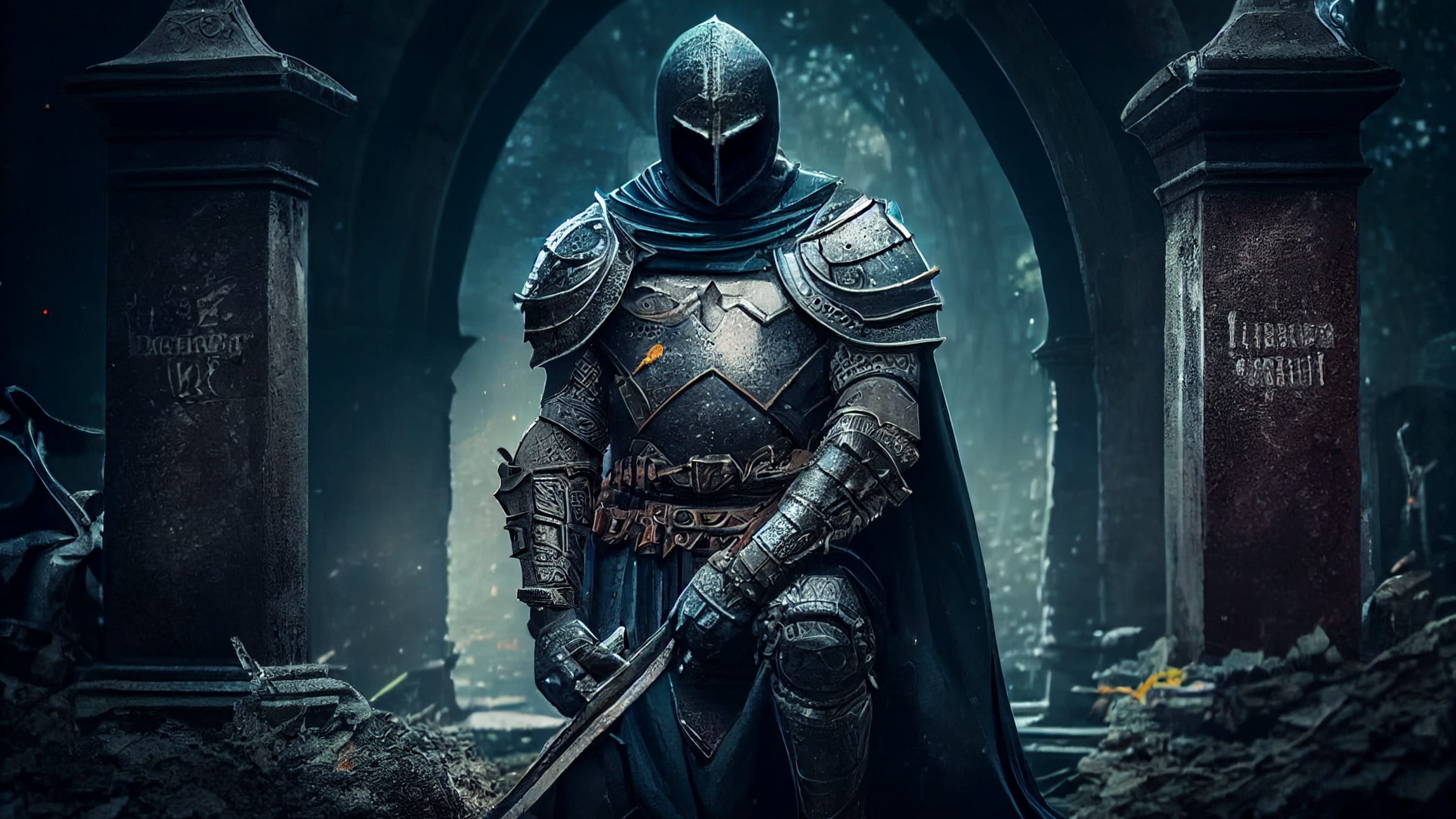 Grave Guardian 4K, Dark Gothic Fantasy, Digital Print, Digital Art ...