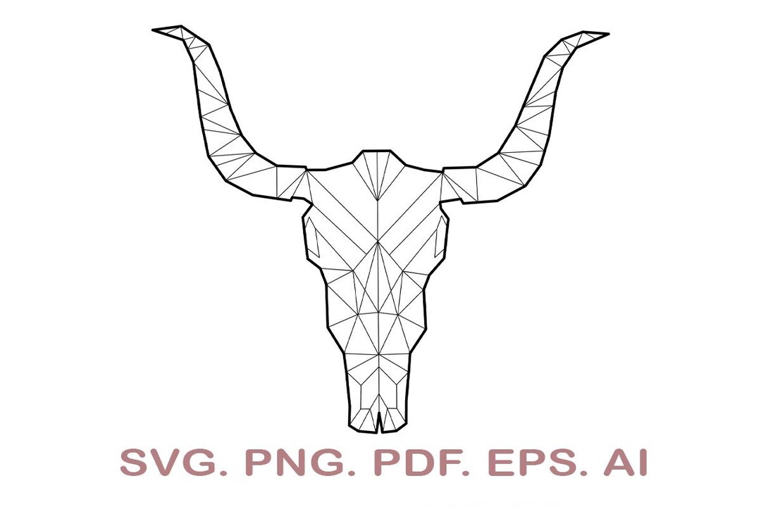 Geometric Cow Skull SVG, Western Bull Head (digital Download) - Etsy