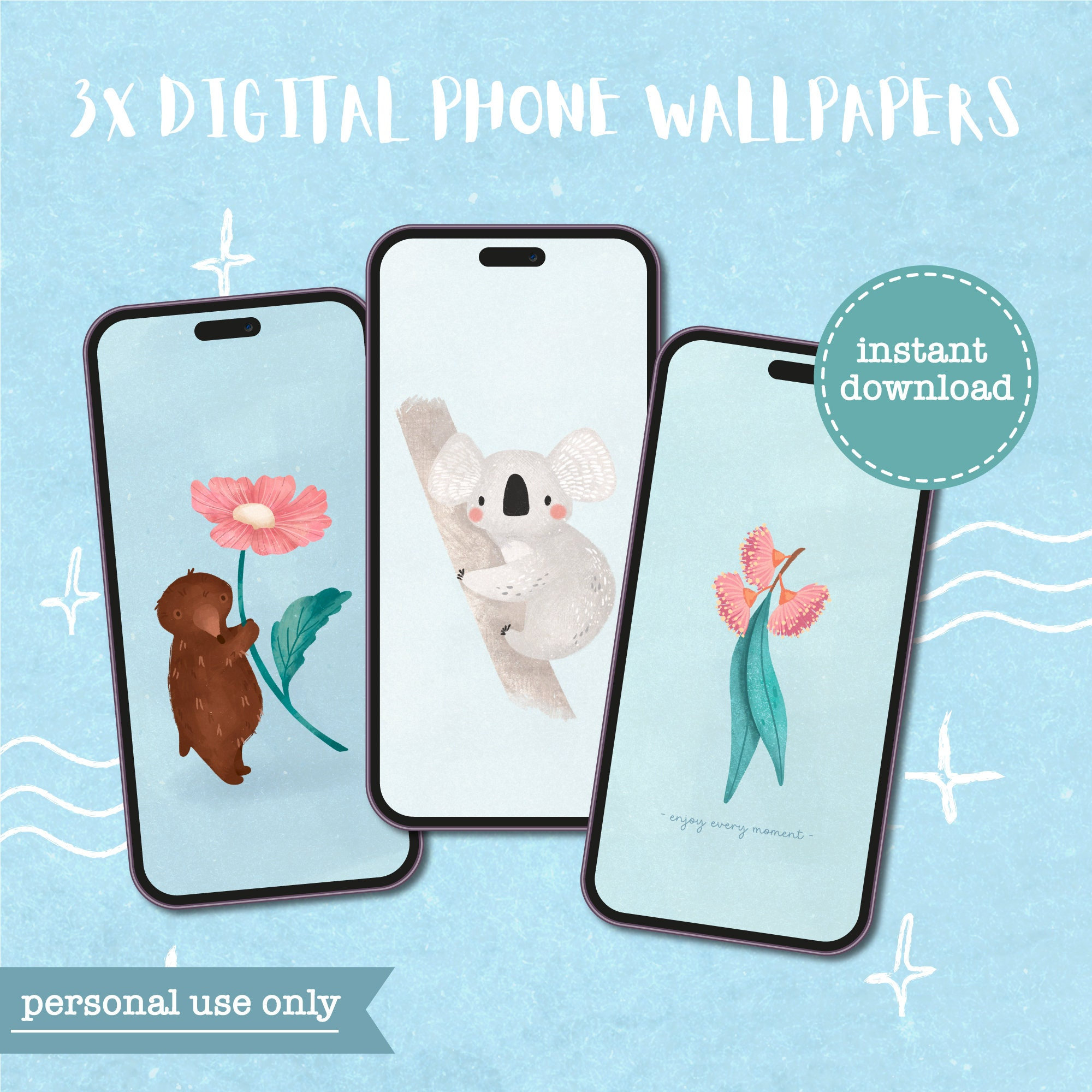 Cute Phone Wallpaper Digital Download. Phone Backgrounds. - Etsy