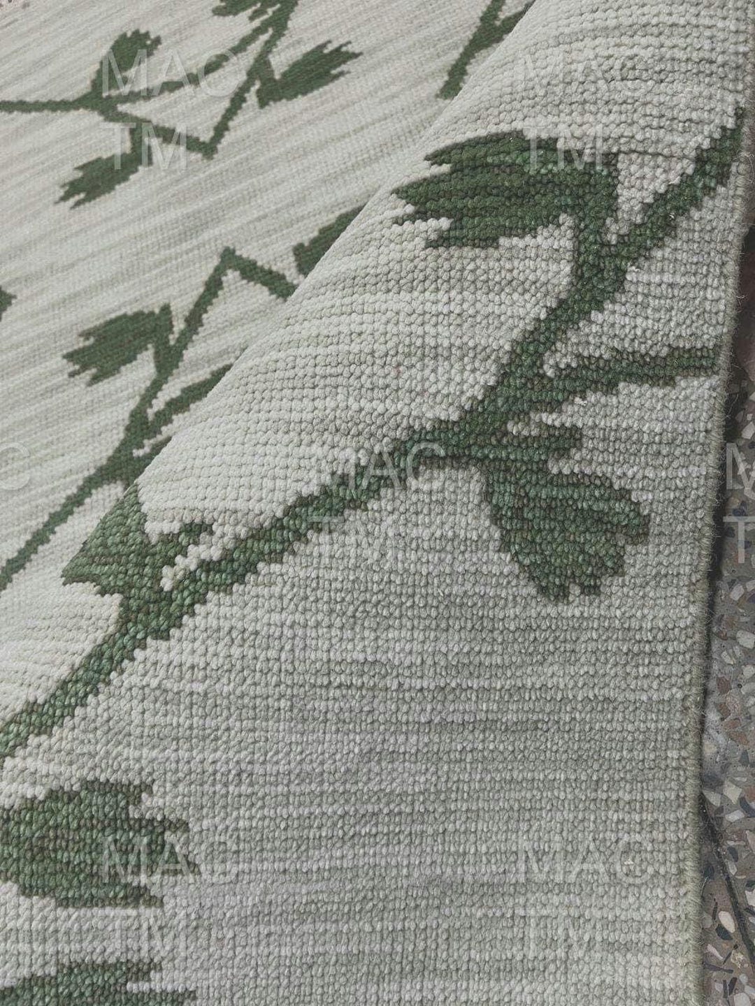 Handknoted Green Floral Carpet 100% Natural Handknoted Wool Area Rugs ...