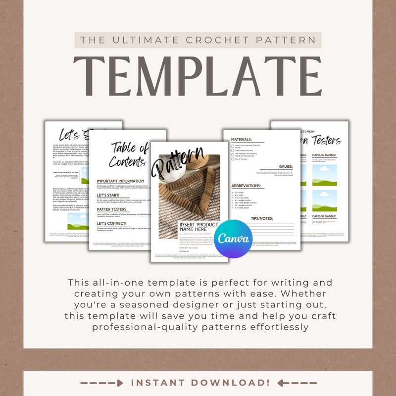 Crochet Pattern Template - Etsy