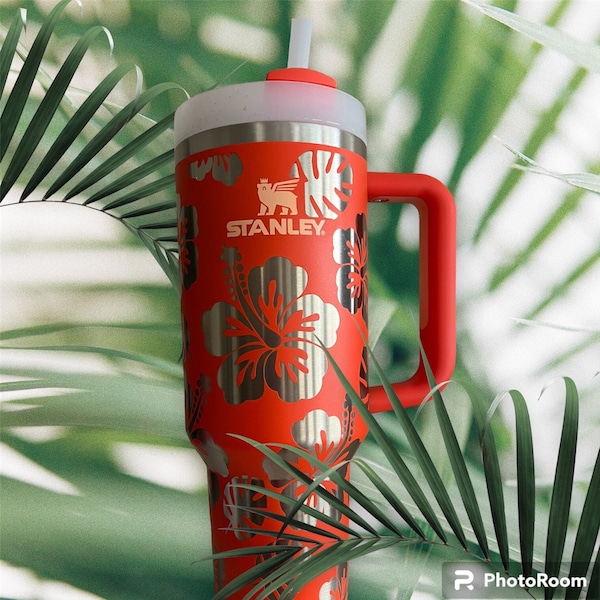 Engraved Flowers Stanley 40oz Tumbler Etsy