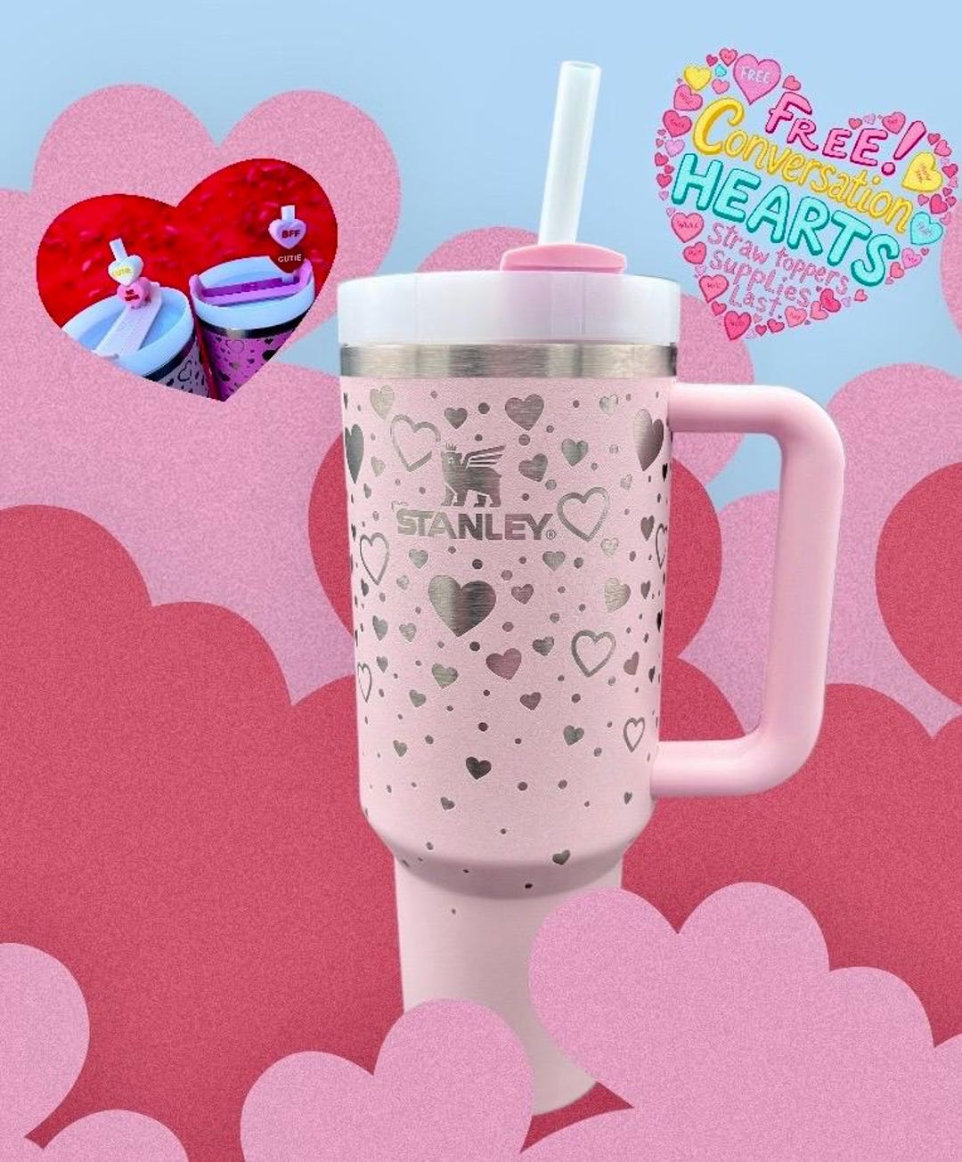 Raining Hearts Stanley 30oz and 40oz, No Brand 40 Oz - Etsy