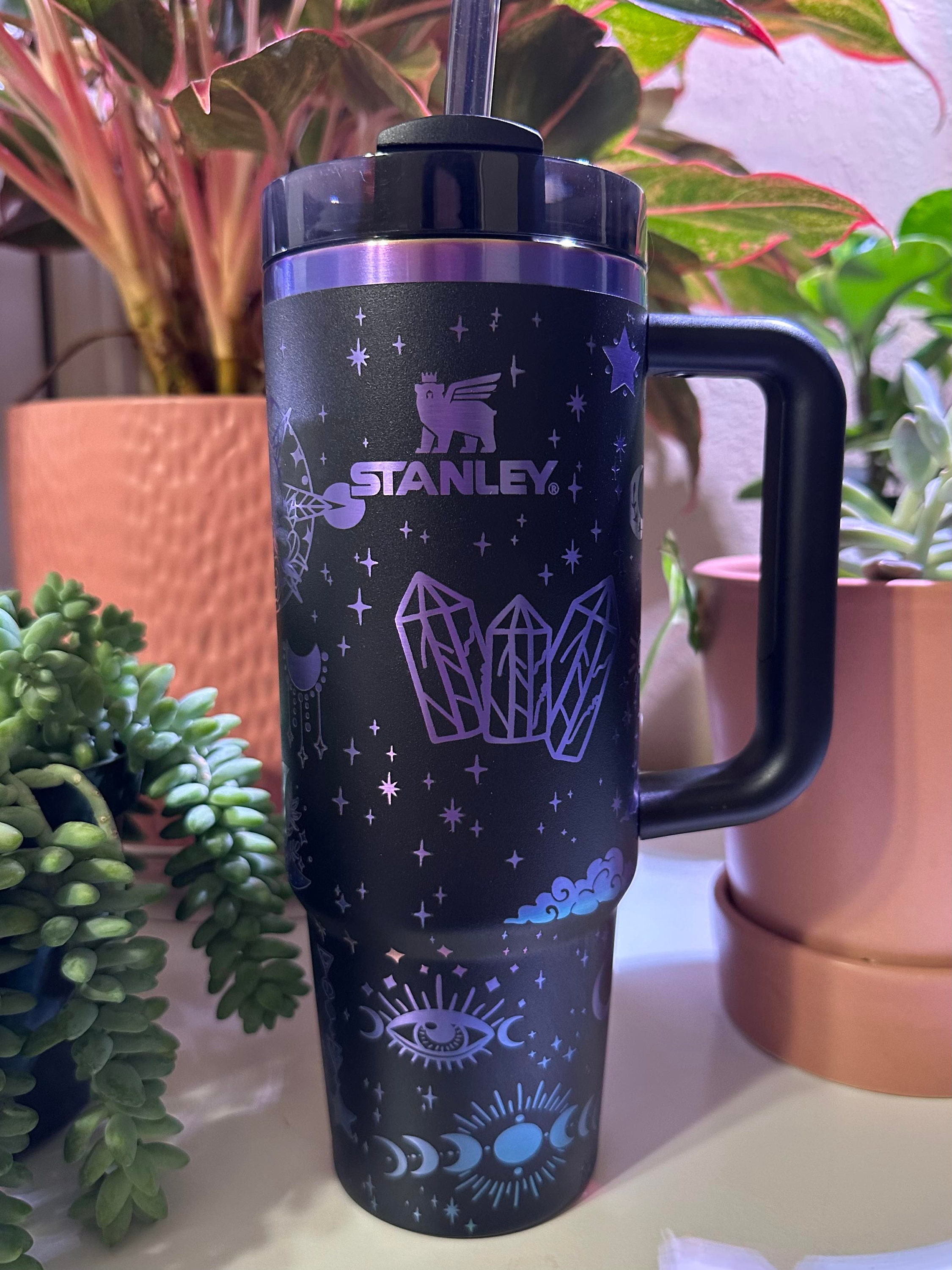 Black Chroma Stanley Tumbler With Celestial Engraving - Etsy