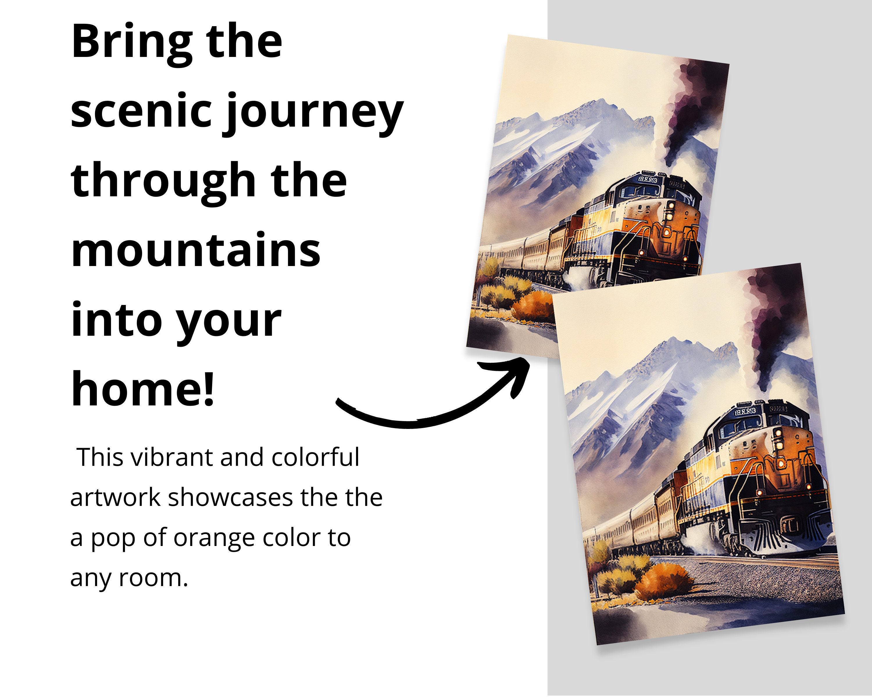 Train, Locomotive, Vintage Orange Steam Train, Landscape, Mountains ...