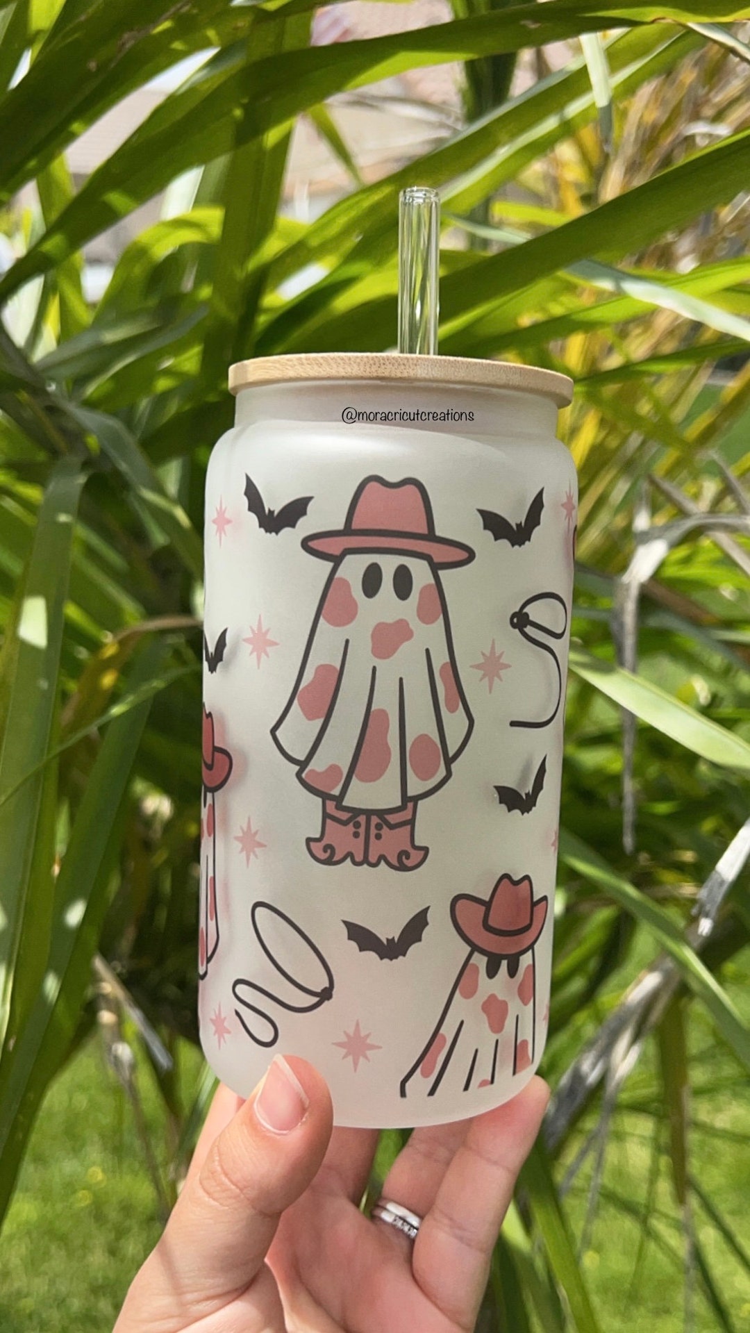 Cowgirl Ghost Cup, Ghost, 18oz Cup, Frosted Cup, Ghost Cup, Dressed up ...