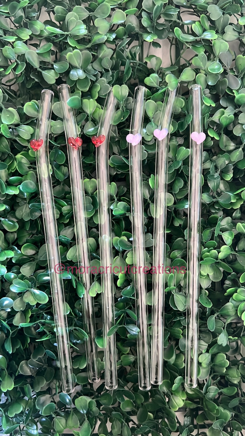 Heart Glass Straws, Glass Straws for Libbey Cans, Heart Shaped Straws ...