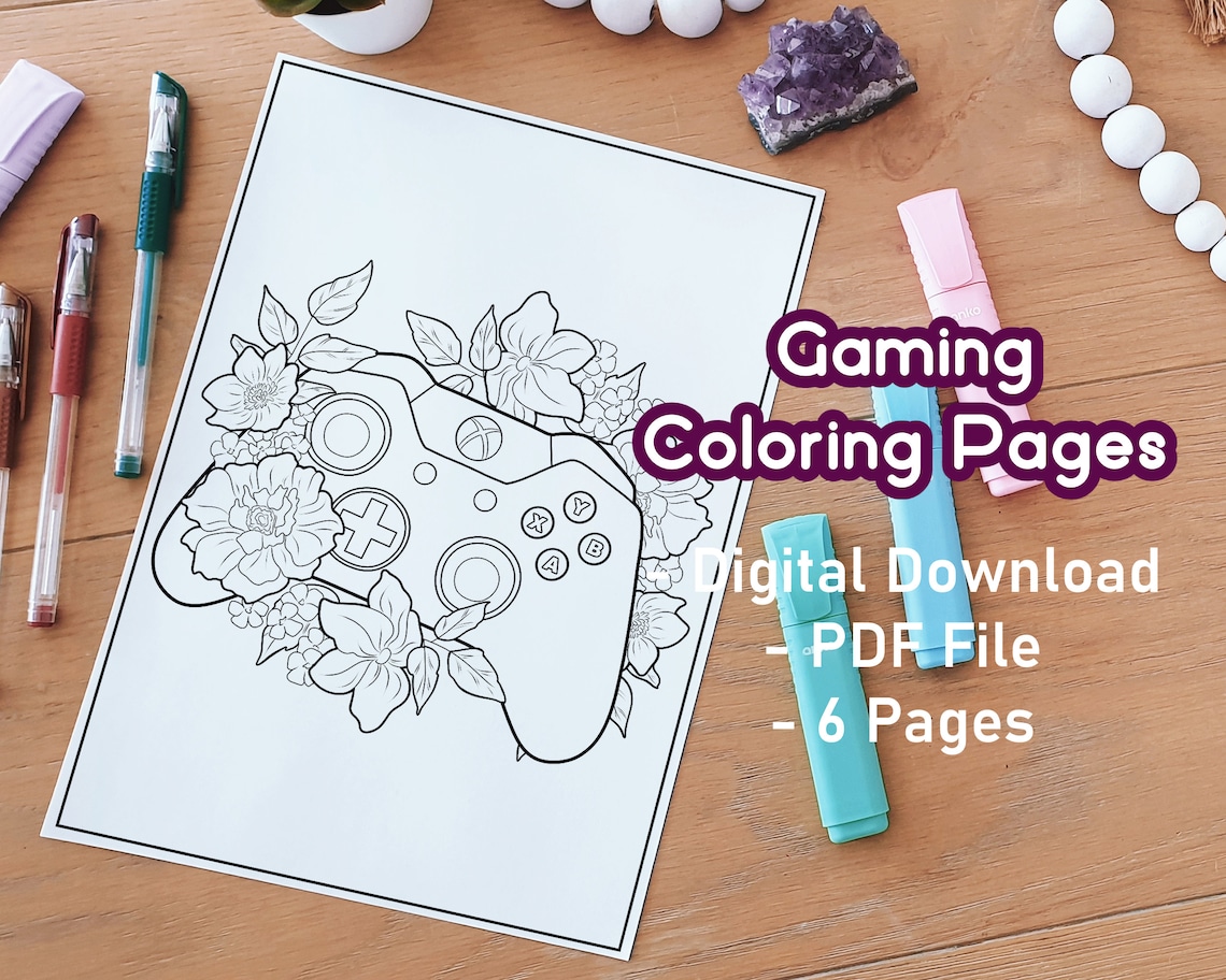 Gaming Coloring Pages Floral Coloring Pages Cute Coloring Pages Adult ...