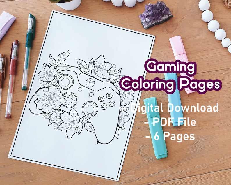 Gaming Coloring Pages Floral Coloring Pages Cute Coloring Pages Adult ...