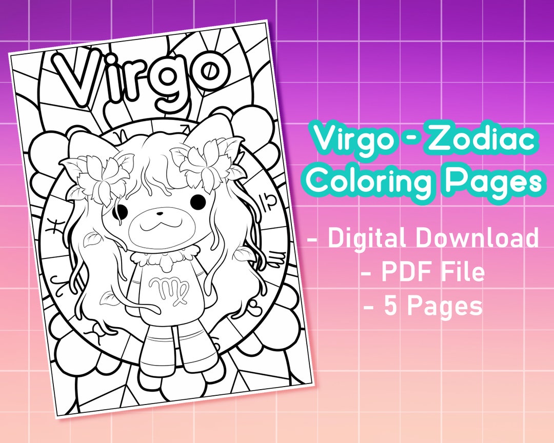 Virgo Coloring Pages | Astrological Sign Coloring Pages | Cute Zodiac ...