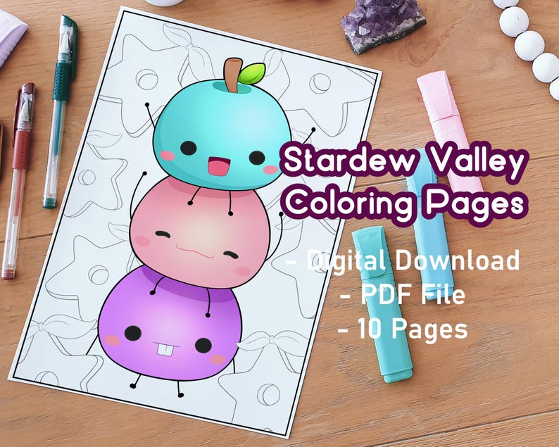 Stardew Coloring Pages | Gaming Coloring Pack | Gaming Art | Printables ...