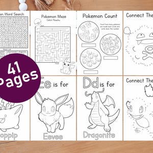 Pokemon Activity Pack | A-Z Coloring - Worksheets for Kids | Printable ...