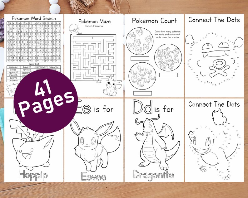 Pokemon Activity Pack | A-Z Coloring - Worksheets for Kids | Printable ...