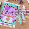 Pixel Flowers Color by Numbers Coloring Pack | Florals Coloring Pages ...