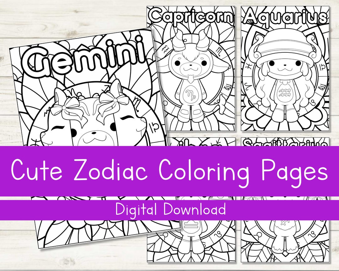 Astrological Sign Coloring Pages | Cute Zodiac Coloring Pages ...